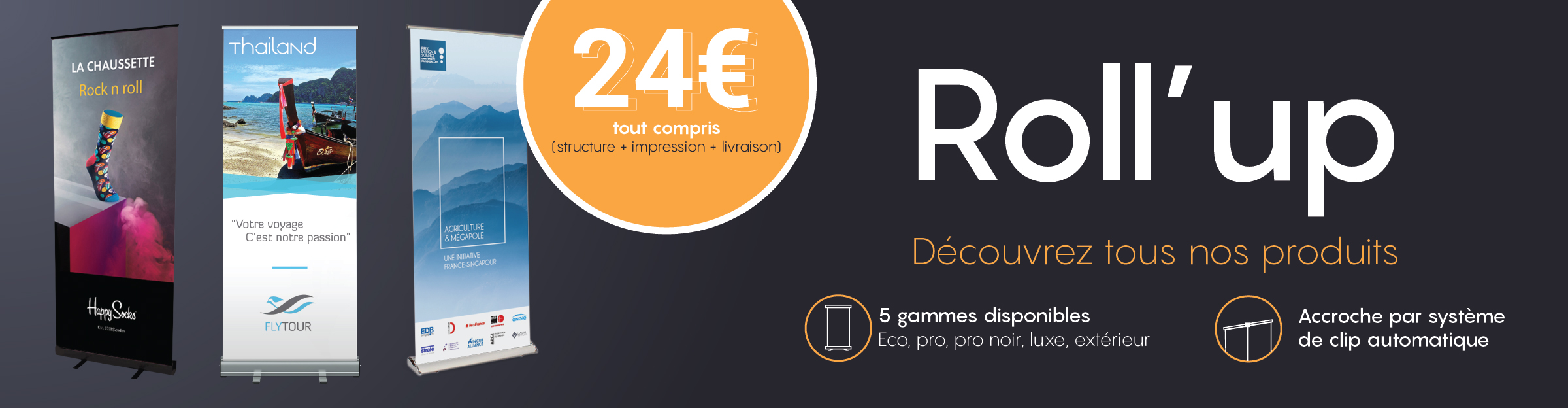 Roll'Up Publicitaire personnalisé en ligne